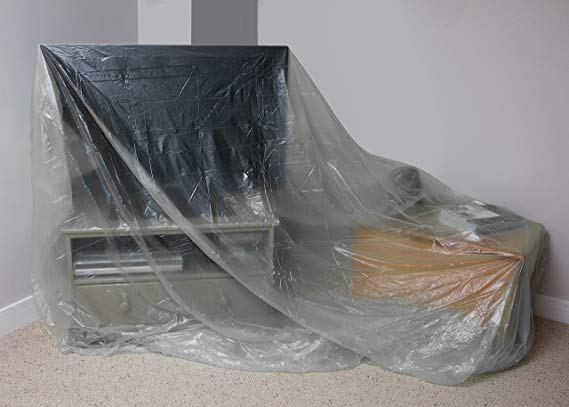Brackit Dust Sheet Kit, 8 Heavy Duty 9x12ft Protective Furniture Cover ...
